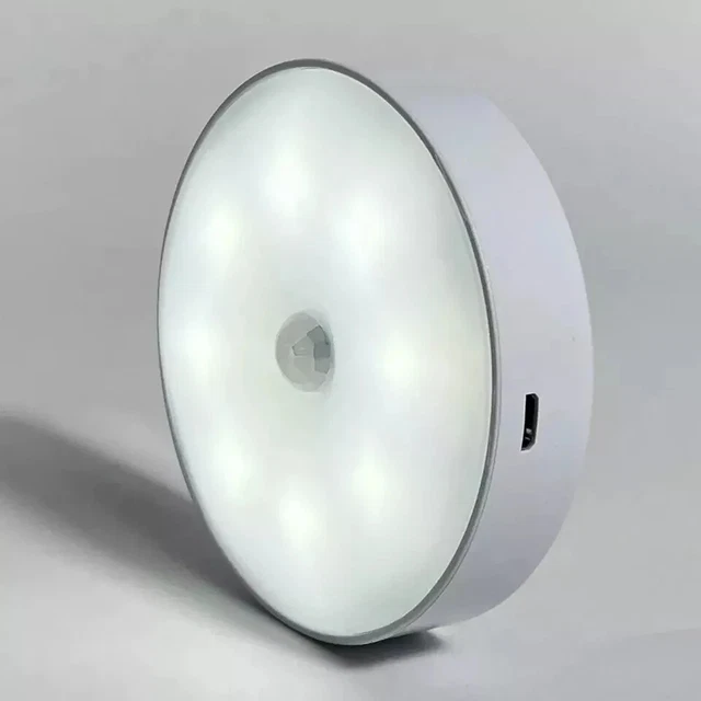 LED MOTION SENSOR Light USB Wireless PIR Battery Wall Cabinet Stair ...