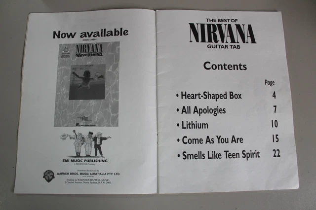 THE BEST OF NIRVANA GUITAR TAB - EMI Publishing dave grohl kurt cobain ...