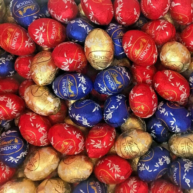 LINDT LINDOR ASSORTED Mini Eggs Truffles Milk Dark White Chocolate ...