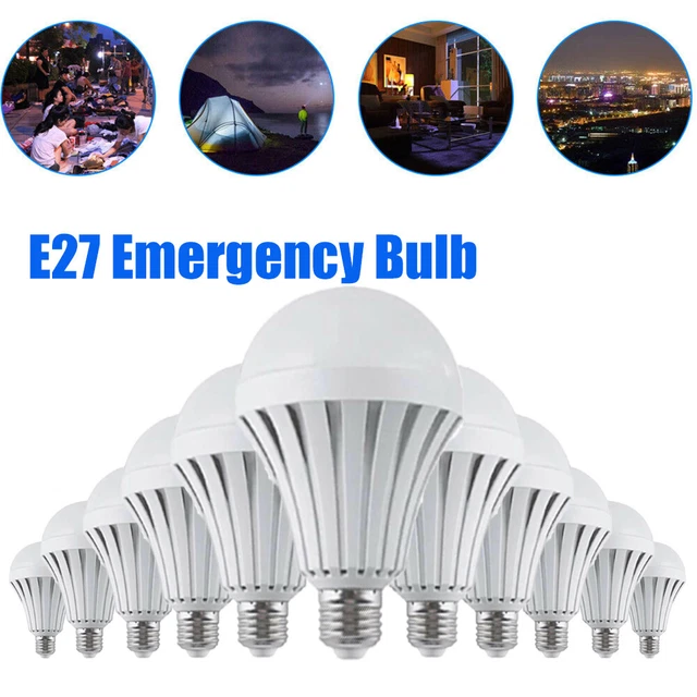 1-10X 12W E27 Emergency LED Light Bulb Rechargeable Power Outage ...