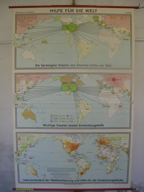 SCHOOL WALL MAP rolling map wall map school map world map earth 1970 ...