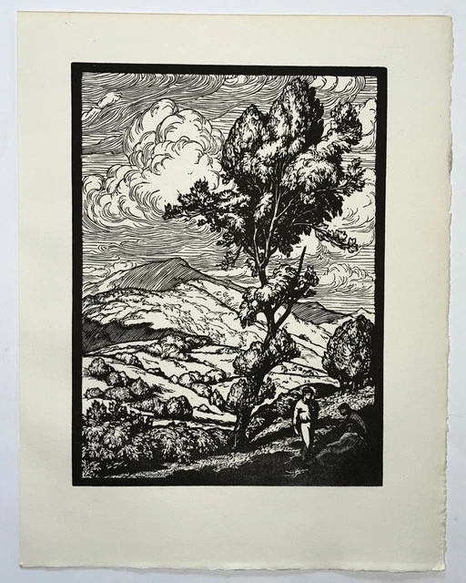 CHENE RHUNE PAYS Basque GRAVURE Bois JEAN BAPTISTE VETTINER Pyrenees ...