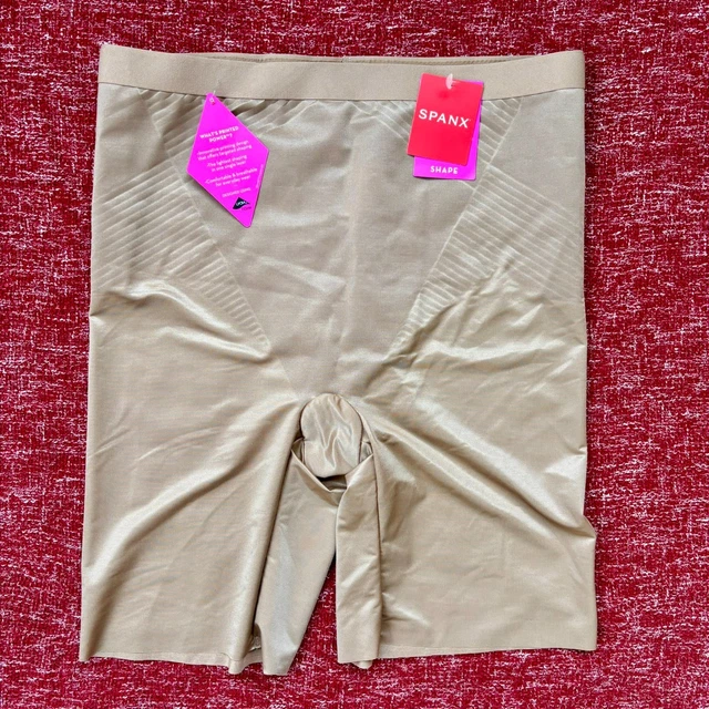 SPANX THINSTINCTS 2.0 Mid Thigh Compression Shapewear Womens L Cafe Au ...