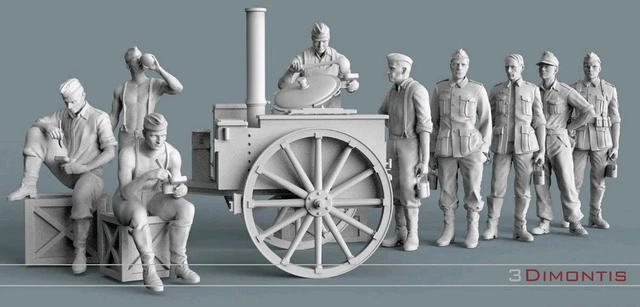 WW2 GERMAN FIELD Kitchen Diorama Full Set Soldiers 1/35th Resin Printed ...