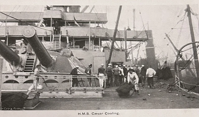 ANTIQUE WW1 POSTCARD - HMS Caesar Coaling £6.25 - PicClick UK