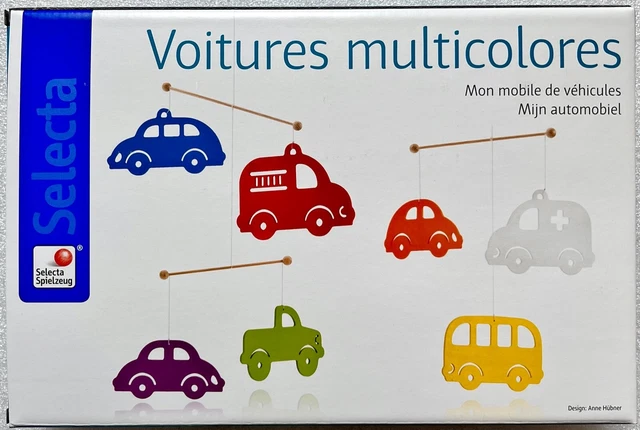 SELECTA BABY COLORFUL Cars Trapeze Mobile Grasping Toy Wooden Toy 60003 ...