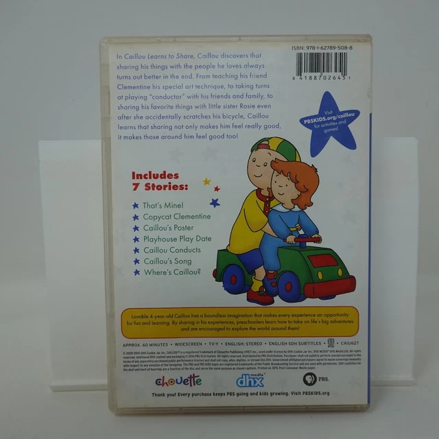 CAILLOU LEARNS TO Share DVD 2016 PBS Kids Preschool Stories $11.18 ...