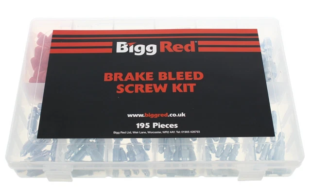 ASSORTED BOX BRAKE Bleed Screw Kit 195 Pcs Nipple & Caps Bleed Screw ...