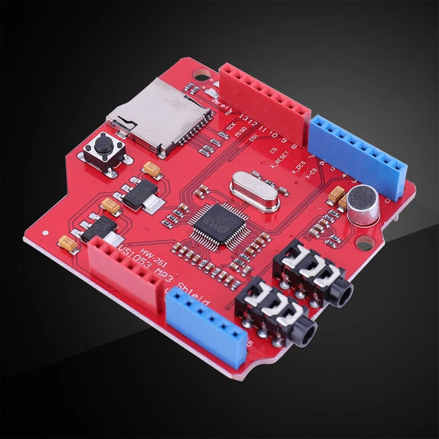 VS1053 CODEC DECODER Shield Porta MIC Vorbis/AAC/WMA/MIDI per ARDUINO ...