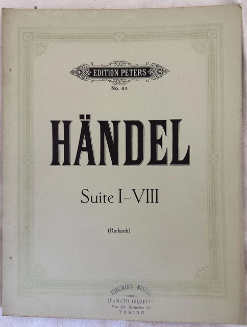 GEORGE FRIDERIC HANDEL Suite I-Xvi Fine Ottocento Fughettes Adolf ...
