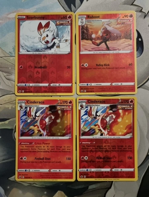 POKEMON CARD CHILLING reign cinderace evolution line holo & reverse ...