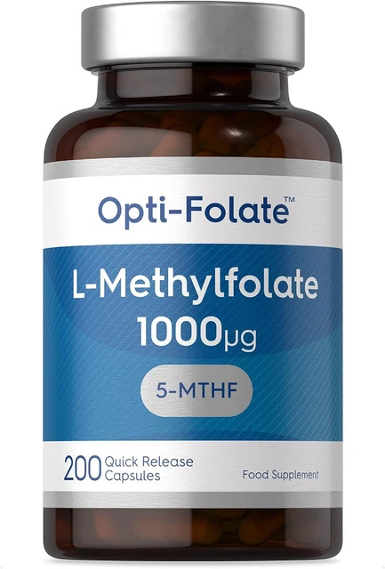 FOLATE L-METHYLFOLATE 1000 mcg | 200 Folic Acid Capsules | Folate ...