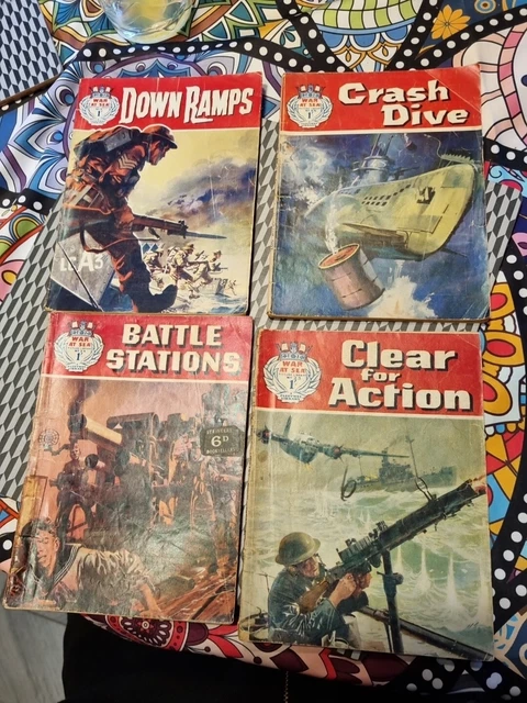 WAR AT SEA Picture Library Issues 9 15 23 & 34 Battle Comic Fleetway ...