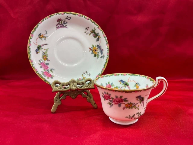 ROYAL GRAFTON QUEEN Bess Teacup Saucer Bone China gold floral birds £20 ...