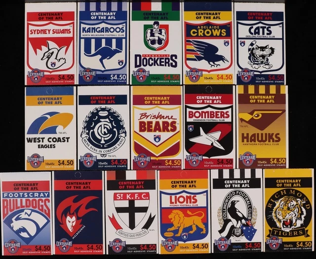 AUSTRALIA 1996 AFL Centenary booklet set of 16. MNH **, Pfr cat $160 ...