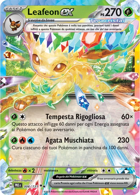 EVOLUZIONI PRISMATICHE ITA 2025 Pokémon Prismatic Evolutions Leafeon EX ...