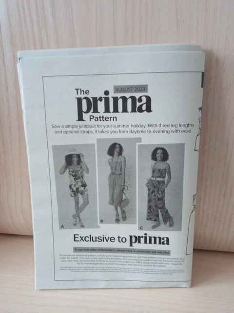 PRIMA MAGAZINE SEWING Pattern. Simple Jumpsuit sizes 6 - 24.Uncut ...