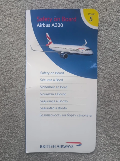 BRITISH AIRWAYS AIRBUS A320 Issue 5 Safety Card £3.05 - PicClick UK