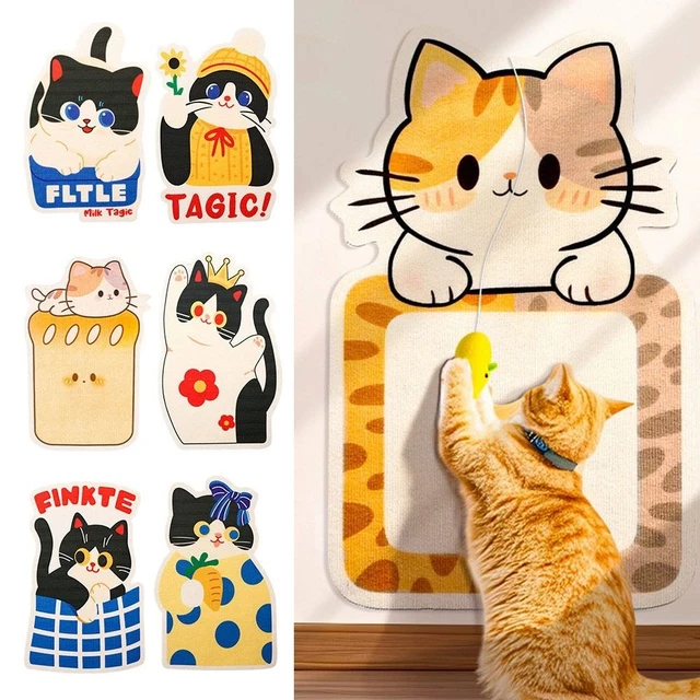 WALL-MOUNTED CAT CRAWLER Stickers with Random Pendant Scratching Post ...