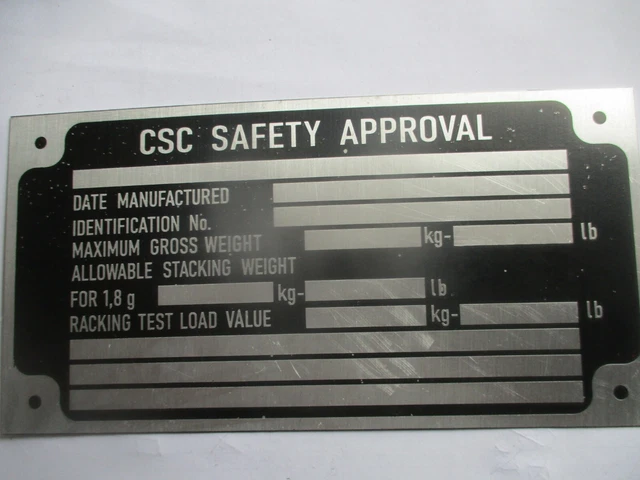 PANNEAU TYPE DATA Plaque Csc Safety Autorisation Lac de Constance ...