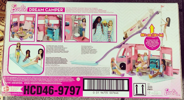 BARBIE MATTEL HCD46 Mega camping-car de rêve transformable avec 60 ...