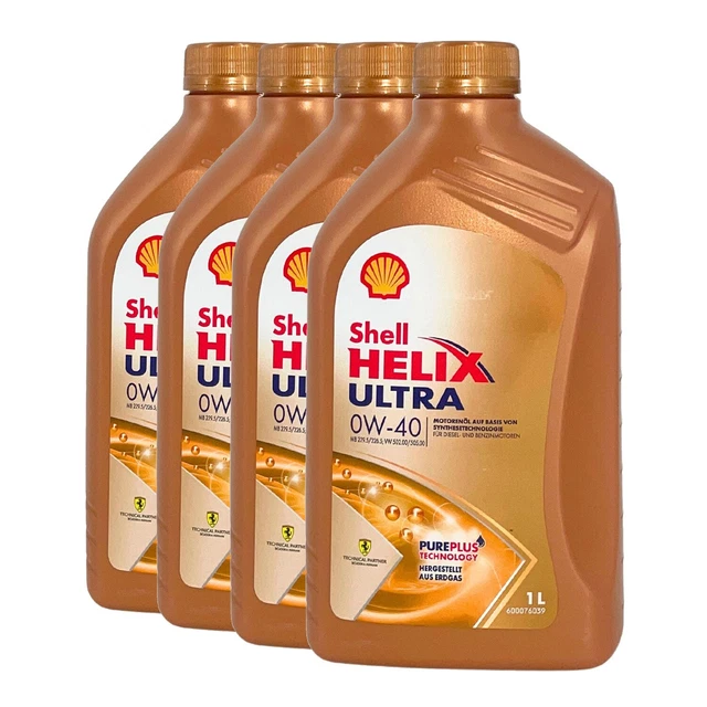 SHELL HELIX ULTRA 0W-40 Huile MB 229.5,Renault RN0710,VW 505 00, 4x1 ...