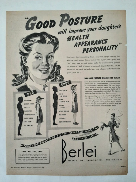 VINTAGE AUSTRALIAN ADVERTISING 1946 ad BERLEI FOUNDATION GARMENTS ...