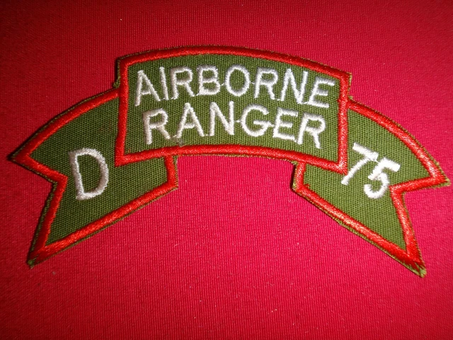 VIETNAM WAR SEMI-SUBDUED Scroll D Co. 75th Infantry Rgt AIRBORNE RANGER ...