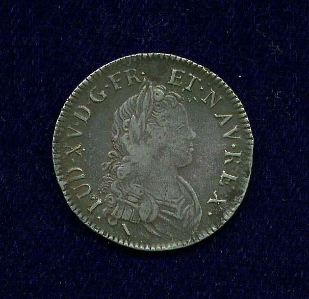 FRANCE LOUIS XV 1719-W Pièce Argent 1/2 Ecu, F/Vf, Lille Comme Neuf ...