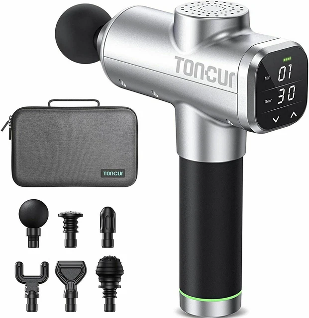 NEW - TONCUR Massage Gun 2021 Upgrade Deep Tissue, HD Screen Percussion ...