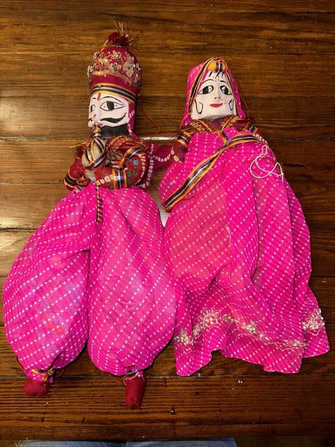 TRADITIONAL RAJASTHANI INDIAN Kathputli string puppets handmade folk ...