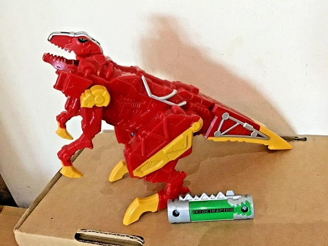 POWER RANGERS DINO Charge Red Velociraptor Raptor Zord + Num4 Dino ...