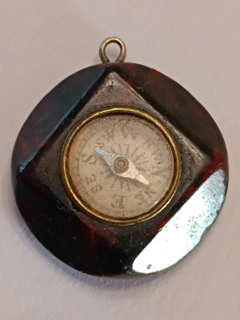 ANTIQUE VICTORIAN SERPENTINE Fob Compass / Pocket Watch Chain Charm ...