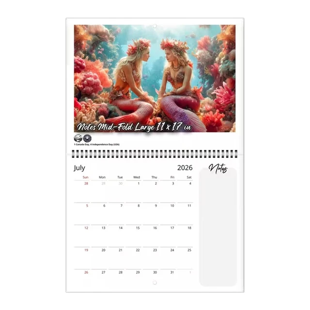 2026 MERMAID CALENDAR 2026 Wall Calendar Mermaid Picture Month To View ...