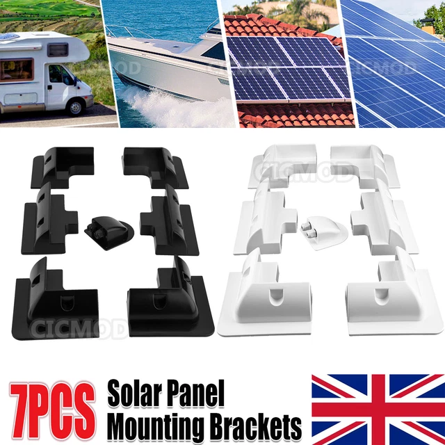 SOLAR PANEL CORNER Mounting Brackets Kit Car Boat Camper Vans Home Roof ...