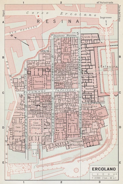 C3819 ERCOLANO, PIANTA della città, Mappa epoca, Vintage map EUR 7,90 ...