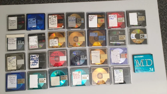 26 USED MINI discs, Various Makes + One New Sharp Recordable Mini Disc ...