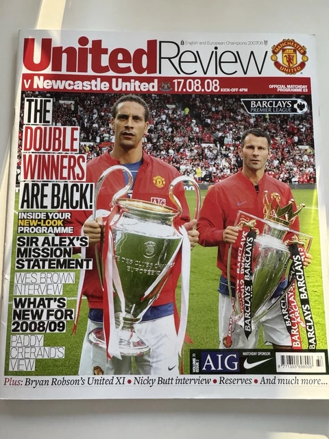 MANCHESTER UNITED HOME Programmes 2008/2009 Bundle X 30 Ronaldo Season ...