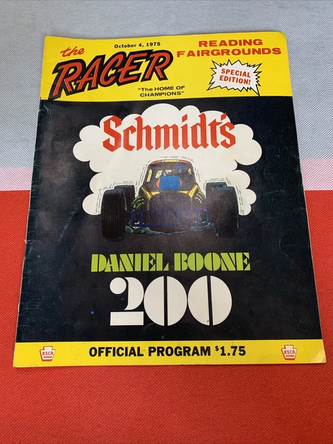 RARE 1975 THE Racer RSCA Reading Fairgrounds Racing Daniel Boone 200 ...
