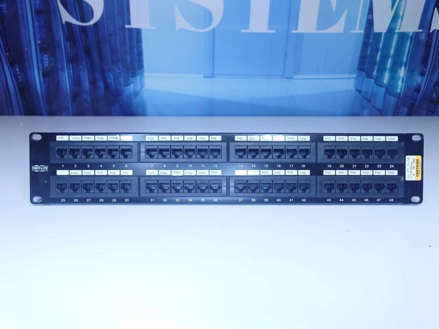 TRIPP-LITE C5E P48T-K11 48-PORT RACK-MOUNT PATCH PANEL 2u $39.95 - PicClick