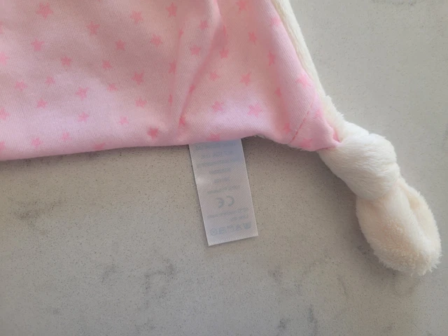 TESCO CAROUSEL PINK Stars Bunny Rabbit Soft Comforter Blankie 10” £7.00 ...