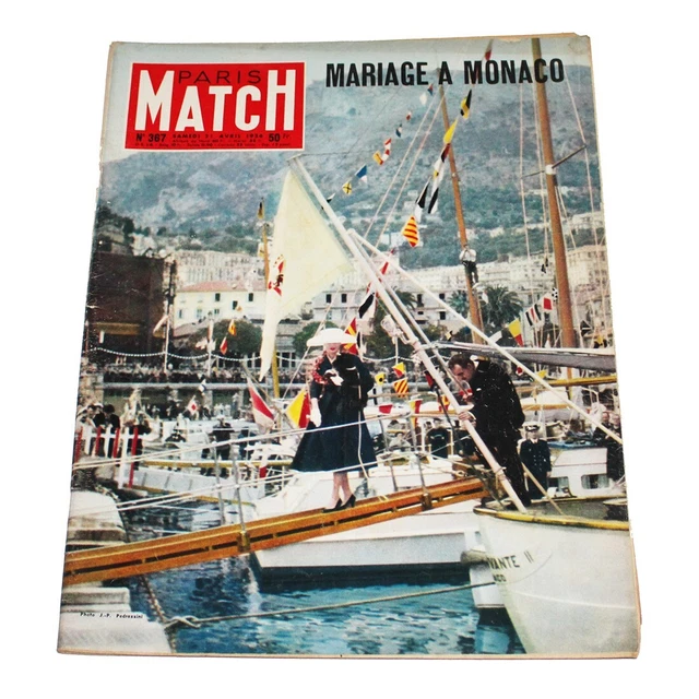 MAGAZINE / REVUE Paris Match n° 367 du 21/04/1956 Mariage à Monaco EUR 5,00 - PicClick FR