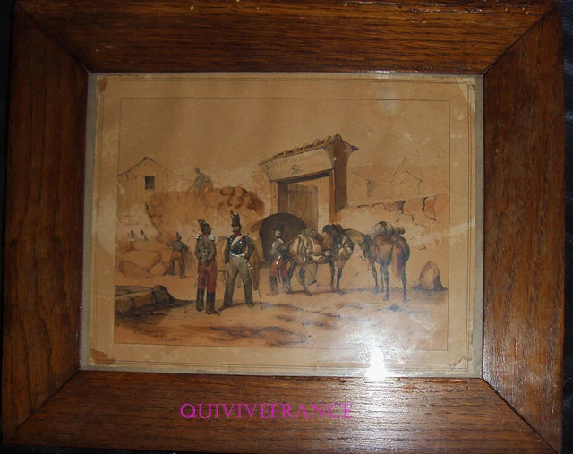 LITHOGRAVURE ARTILLEURS DU TRAIN par VICTOR ADAM 1832 EUR 99,99 ...