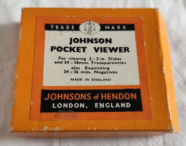 VINTAGE JOHNSON POCKET Viewer for 2x2 Inch Slides, 24x36mm ...