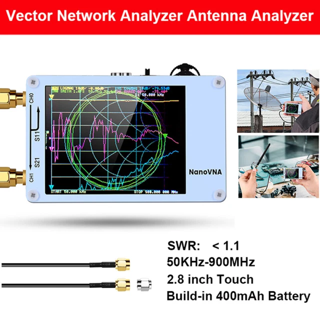 VECTOR NETWORK ANALYZER NanoVNA, 50kHz-900MHz HF VHF UHF Antenna ...