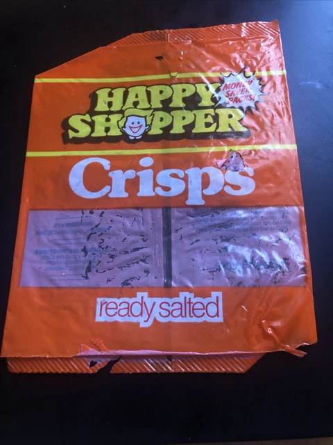 VINTAGE EMPTY HAPPY Shopper Potato Crisps Ready Salted Packet 1980s ...