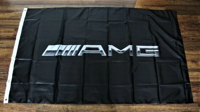 MERCEDES AMG BLACK Flag Banner Formula 1 One Racing Team F1 97 New £8. ...