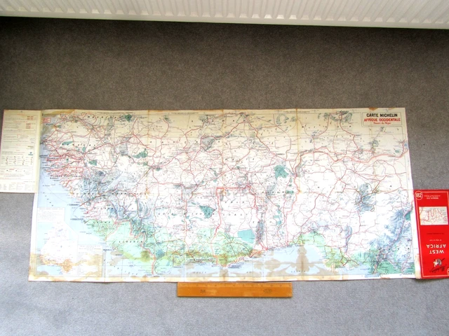 OLD MAP MICHELIN n° 182 -WEST AFRICA/AFRIQUE OCCIDENTALE - paper 1963 £ ...