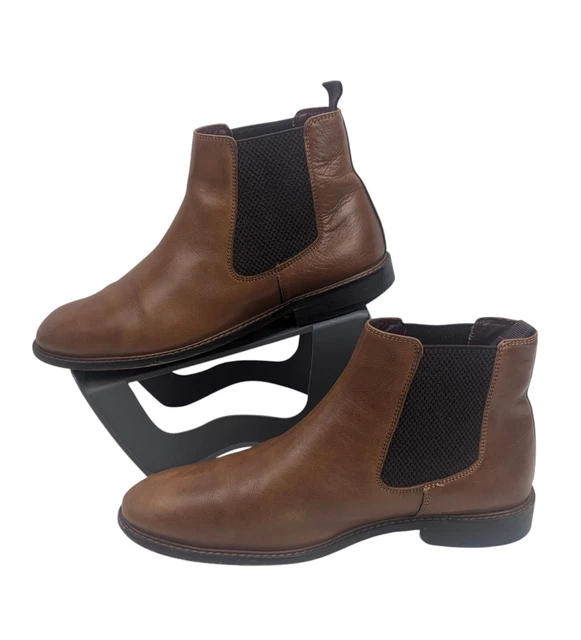 HOUSE OF CAVANI Watson Brown Signature Chelsea Boots Slip On Leather ...