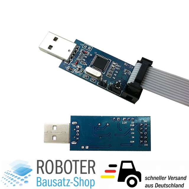 USBASP AVR PROGRAMMER Adapter - Downloader 10 Pin Kabel ATTiny USBISP ...